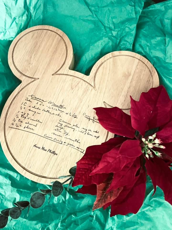 Custom Engraved Mickey Mouse Cutting Board - Campfire Engraving